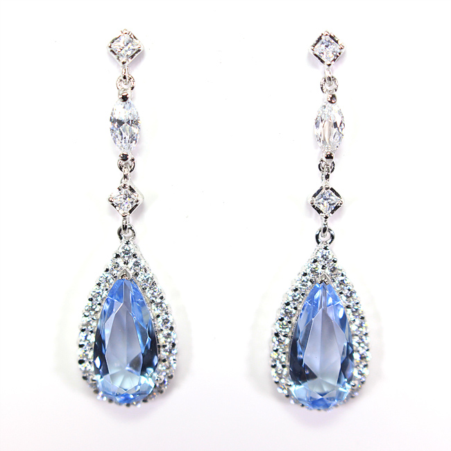 Pendientes Azul - Plata - Joyería Fernández Gemólogos Castellón